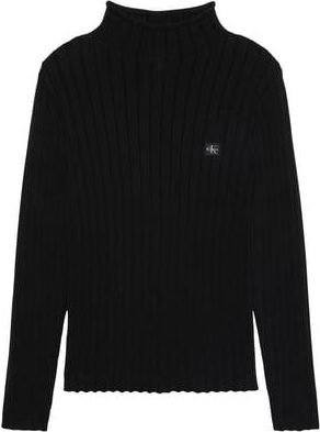 Calvin Klein Pull col montant &agrave; logo en coton