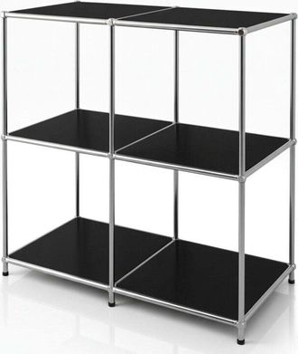 Floordirekt Metallregal Concept Epure MK-027 Offenes 3-stöckiges Sideboard & Ablageregal Schwarz