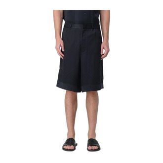 Emporio Armani Bermuda en jacquard de cupro avec motif cachemire - Homme - Shorts - Noir - Taille: M
