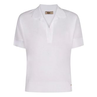 Herno Femme, Tops, Blanc, Taille: 40 FR Polo avec D&eacute;tail Logo