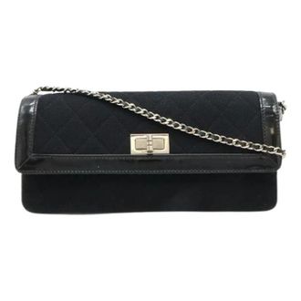 Chanel Pre-owned 2.55 Matelass&eacute; Chain Bag Canvas Patent Leather - - Pre-owned - Damen - Schwarzk - ONE SIZE