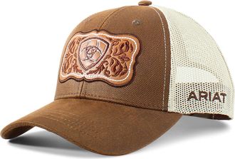 Ariat Womens Floral Leather Patch Cap in Brown, Size OS, by Ariat