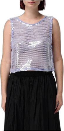Emporio Armani Pailletten-Stricktop - - Tops - Damen - Lila - L
