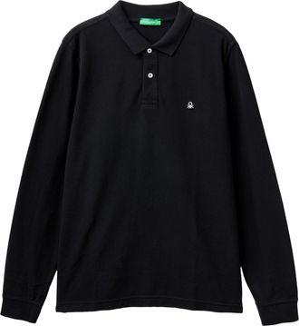 Benetton Herren Poloshirt M/L 3089J3204 Polohemd, Schwarz 100, 56