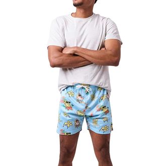 Bioworld Spongebob Schwammkopf Beach Day Allover-Print Herren Active Mesh Shorts Blau, Spongebob Beach Day, XL