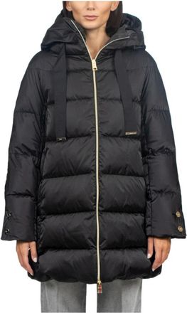 Herno Femme, Vestes, Noir, Taille: 46 FR Doudoune trap&egrave;ze en satin