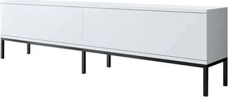 Dmora TV-Schrank Regulus 180x30x47 cm Wei&szlig;, 1 Regal, 2 F&auml;cher