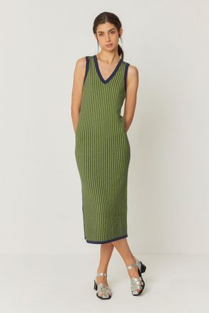 SKFK Damen vegan Kleid Ihara Tr&auml;gerlos Gr&uuml;n