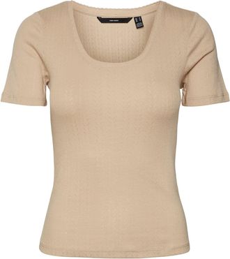 Vero Moda Damen Vmcasja Top Noos T-Shirt, Irish Cream, XL EU