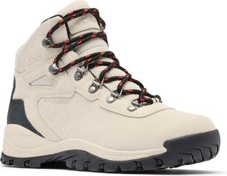 Columbia Damen Newton Ridge Plus WP Amped Mid Rise Trekking- & Wanderstiefel, Cloud Grey/Poppy Red, Größe 40