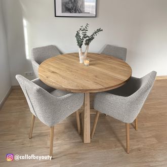 Mørteens home24 Armlehnenstuhl 58 x 84 x 58cm 2er Set Bouclé Stoff Moena: Grau Grau