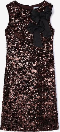 Ganni Robe midi &agrave; sequins marron - Taille 38 - Pour Femme