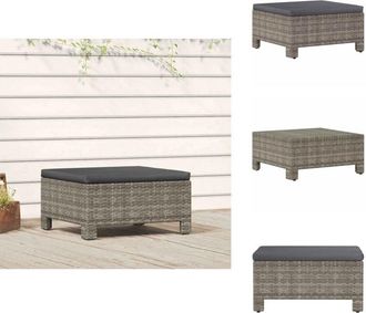 vidaXL Vidaxl - Gartenhocker mit Kissen Grau Poly Rattan - Gartenhocker - Rattan M&ouml;bel - Outdoor Furniture - Balkonm&ouml;beln - Terrasse M&ouml;blieren