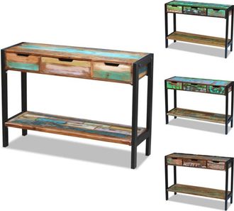 vidaXL Sideboard mit 3 Schubladen Altholz Massiv - Sideboard - Vintage Sideboard - Altholzm&ouml;bel - Massives Holz - Stahlrahmen