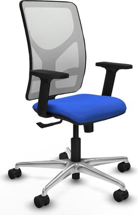 Piqueras y Crespo B&uuml;rostuhl aus Stoff mit 2D-Armlehnen, h&ouml;henverstellbare Lendenwirbelst&uuml;tze, ausgestattet mit 3 Positionen und Schneideschaum, Wei&szlig;/Blau