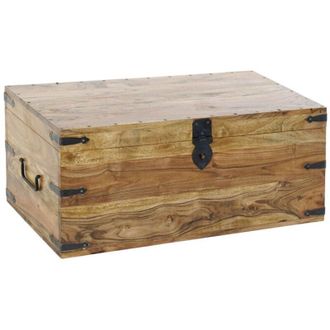 Wadiga Grande Malle de Rangement en Bois Massif Acacia