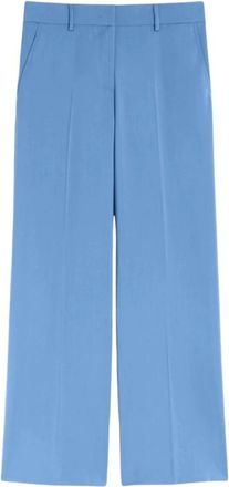 Max Mara Femme, Pantalons, Bleu, Taille: 48 FR Pantalon Palazzo en tissu de laine