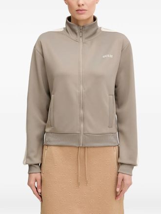 Guess Co Gestreiftes Top mit Rei&szlig;verschluss - Nude