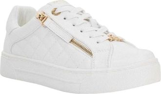 Dune London Eisel Gesteppt Sneaker f&uuml;r Damen, Gesteppt, Seitlicher Rei&szlig;verschluss, flach geformter Absatz (Wei&szlig;)