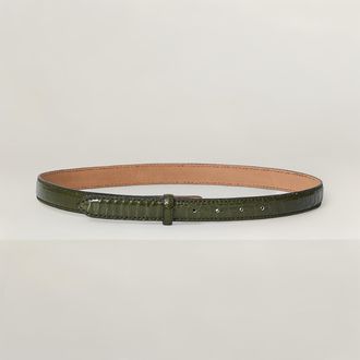 Reptiles House 25 mm Straußengürtel ohne Schnalle - Olive