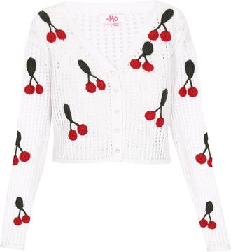 Mymo Strickjacke Frauen Wei&szlig;