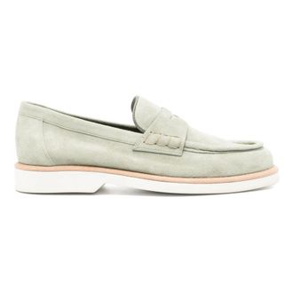 Santoni Gr&uuml;ne Leder Loafers Casual Flats - - Shoes - Damen - Gr&uuml;n - 41 EU
