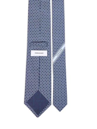 Ferragamo Mens Tie Carato Dark Blue Silk Twill Ties & Bow
