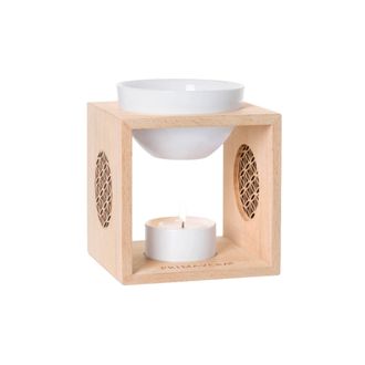 Primavera Aroma Duftlampe Balance - Aromadiffuser, Duftkerze, Raumduft - Handgemacht, Keramik, Buchenholz - f&uuml;r 100% naturreine &auml;therische &Ouml;le und Duftmischunge