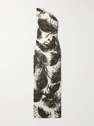 Oscar De La Renta Robe Du Soir En Jersey Imprim&eacute; Milano - Marron