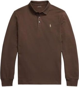 Polo Ralph Lauren Polo manches longues &agrave; logo brod&eacute; en coton m&eacute;lang&eacute;