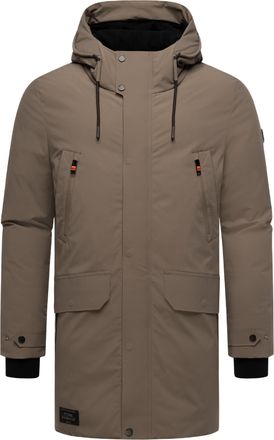 Stone Harbor Herren warmer Wintermantel lang Winterparka mit Fleece-Innenfutter, zahlreichen Taschen innen und außen und großer Kapuze Kitraan XX Stone Brown Gr. 3