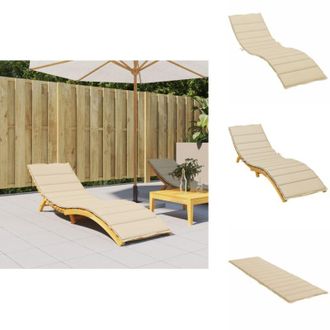vidaXL Coussin de chaise longue beige 200x60x3 cm tissu oxford - Coussin De Chaise Longue - Coussin Dext&eacute;rieur - Coussin D&eacute;coratif - Tissus Oxford