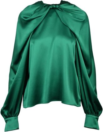 Max Mara Femme, Blouses et Chemises, Vert, Taille: 40 FR Key Satin Blouse