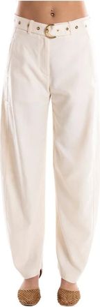 Pinko Pinko, Femme, Pantalons, Beige, Taille: 38 FR Lexy Wide Pantalons