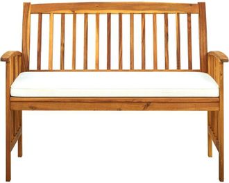 vidaXL Banc de jardin avec coussins 119 cm Bois solide dacacia