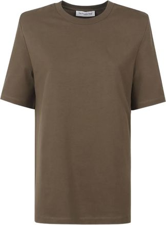 Frankie Shop padded shoulder T-shirt - Braun