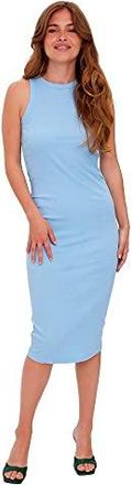 Vero Moda Vmlavender SL Calf Dress VMA Noos Robe midi, Blue Bell, M Femmes