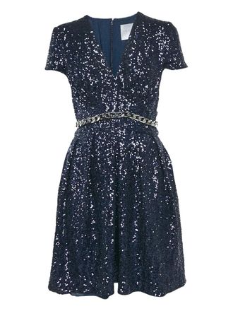 Ingie Paris robe courte à sequins - Bleu