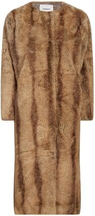 Topshop Manteau long aspect fourrure