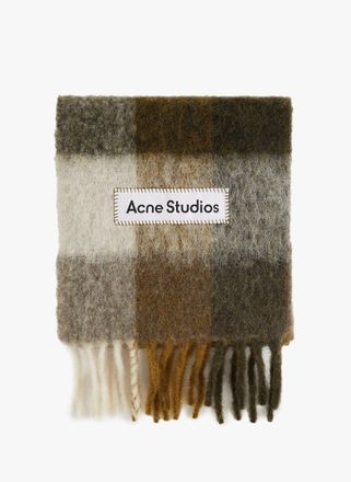 Acne Studios Echarpe Large Check en alpaga, laine et mohair m&eacute;lang&eacute;s