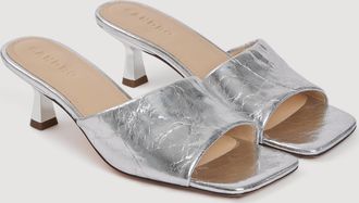 Sandro Mules &agrave; talon en cuir m&eacute;tallis&eacute;