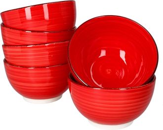 MamboCat Chrissi 6er Set Müslischalen Rot I 500 ml I Weihnachten I 6 Personen I Ø 14 cm I Schälchen, Bowl I Schüssel für Müsli, Kekse, Salat, Dessert & Co. I S