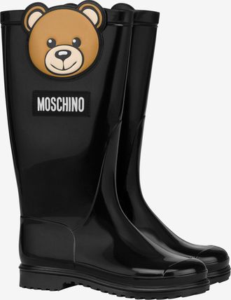 Moschino Bottes de pluie Teddy Patch - Noir