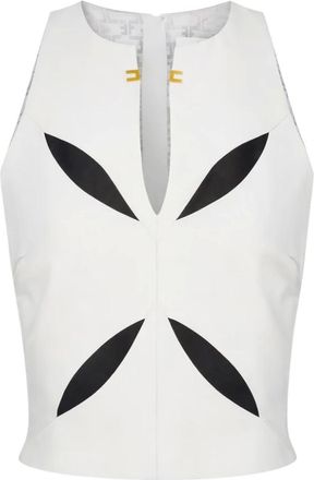 Elisabetta Franchi Femme, Tops, Blanc, Taille: 34 FR Sleeveless Top