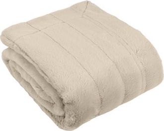 Riva Paoletti Empress Kunstfell-Decke - weiche, elegante, schwere Decke für Bett oder Sofa (Haferflocken - 140x200cm)
