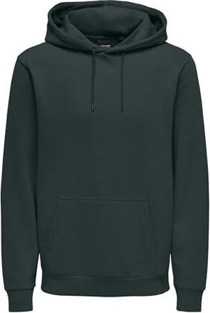Only & Sons Pull à Capuche pour Hommes O&S Pull Doux à Capuche Sweat-Shirt de Base ONSCERES, Couleurs:Vert-4, Taille Chandail:S