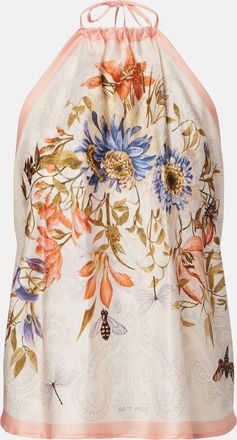 Etro Top en soie &agrave; fleurs