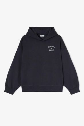 Ganni Sweat à capuche gris foncé Paris Club Multicolore Coton Biologique - Taille XS - Pour Femme