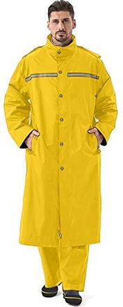 Generic Veste de pluie longue imperméable 2026 pour homme et femme adulte légère réfléchissante réutilisable avec capuche, jaune, Taille unique