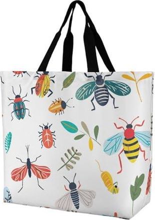 Generic Motif DInsecte Lumineux Sac Cabas Grand Tote Bag L&eacute;ger Sac A Main Femmes Pour Quotidienne Universit&eacute; Plage